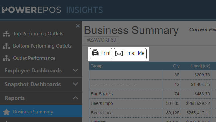 Using PowerEPOS Insights